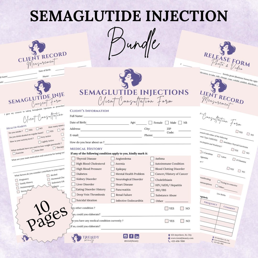 Editable Semaglutide Bundle Forms Template, Weight Loss Business ...