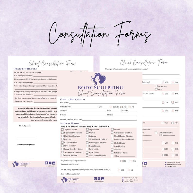 Editable Body Contouring Consent Forms: Body Sculpting Template ...
