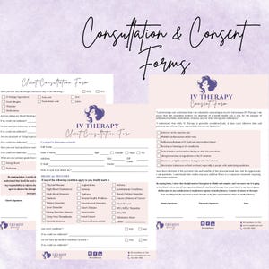 IV Therapy Consent Intake Forms Bundle, Intravenous Therapy Client ...