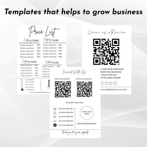 Small Business QR Code Sign Template: Price List, Payment (canva ...