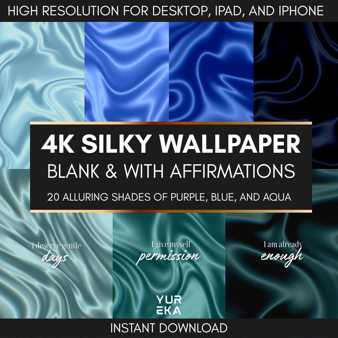 Luxury Silky Desktop Wallpaper, Blue Satin Texture iPad Wallpaper ...