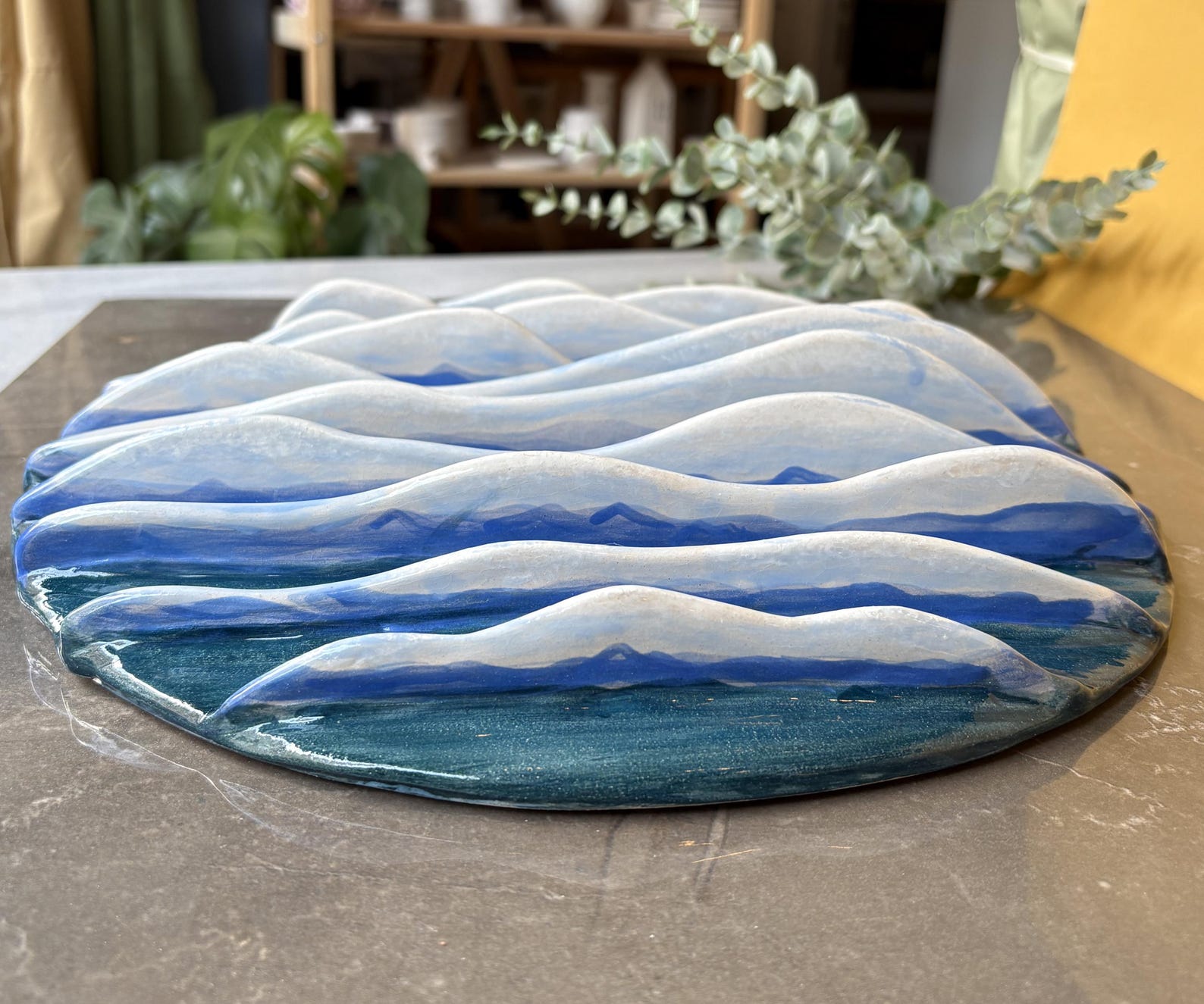 Ocean-inspired Ceramic Wall Art – Handmade Wave Form (31 Cm / 12.2 In ...
