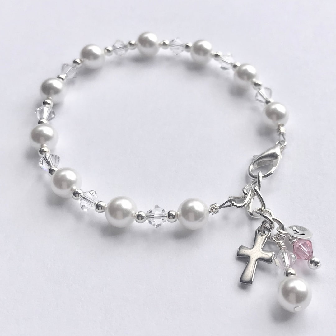 First Communion Gift Girl | Holy First Communion Bracelet | Rosary ...
