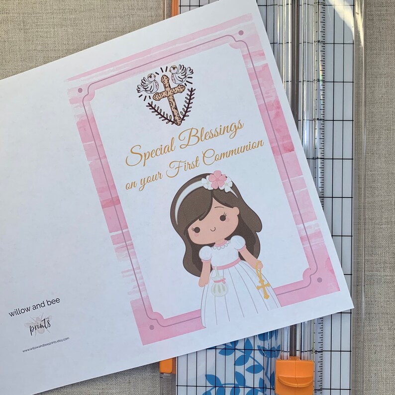 First Communion Gift Girl Printable First Communion Card - Etsy