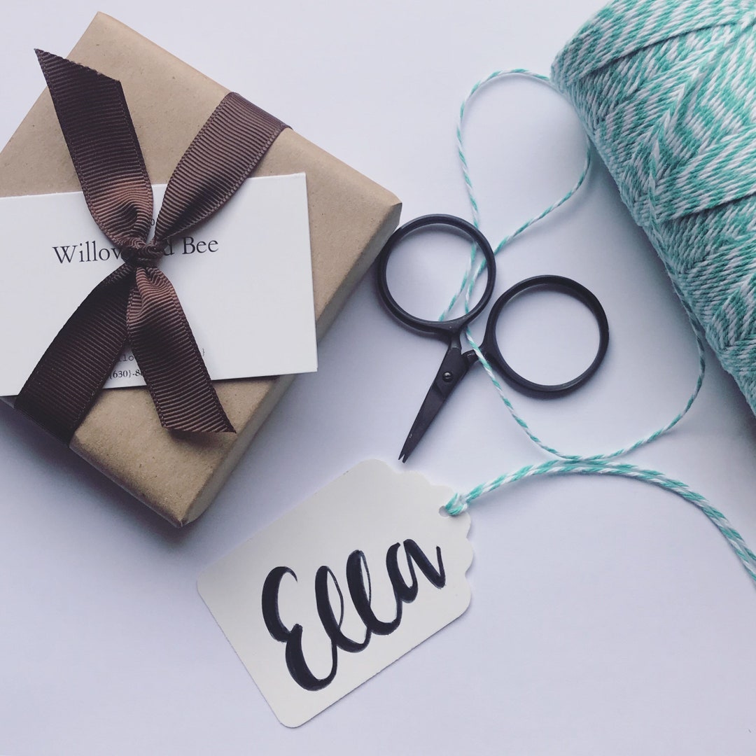 Kraft Paper Gift Wrap Roll & Hand-lettered Tag Set - Etsy