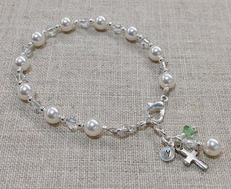 First Communion Bracelet L Rosary Bracelet Holy Communion - Etsy