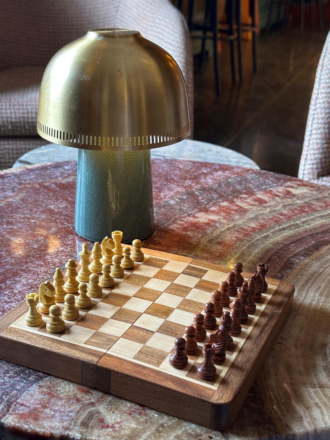 Personalized Foldable Magnetic Chess Set 7x7 Inch | Travel Size Board ...