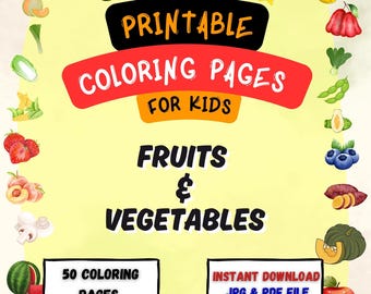 Printable Fruit Coloring Page for Kids Food - Etsy