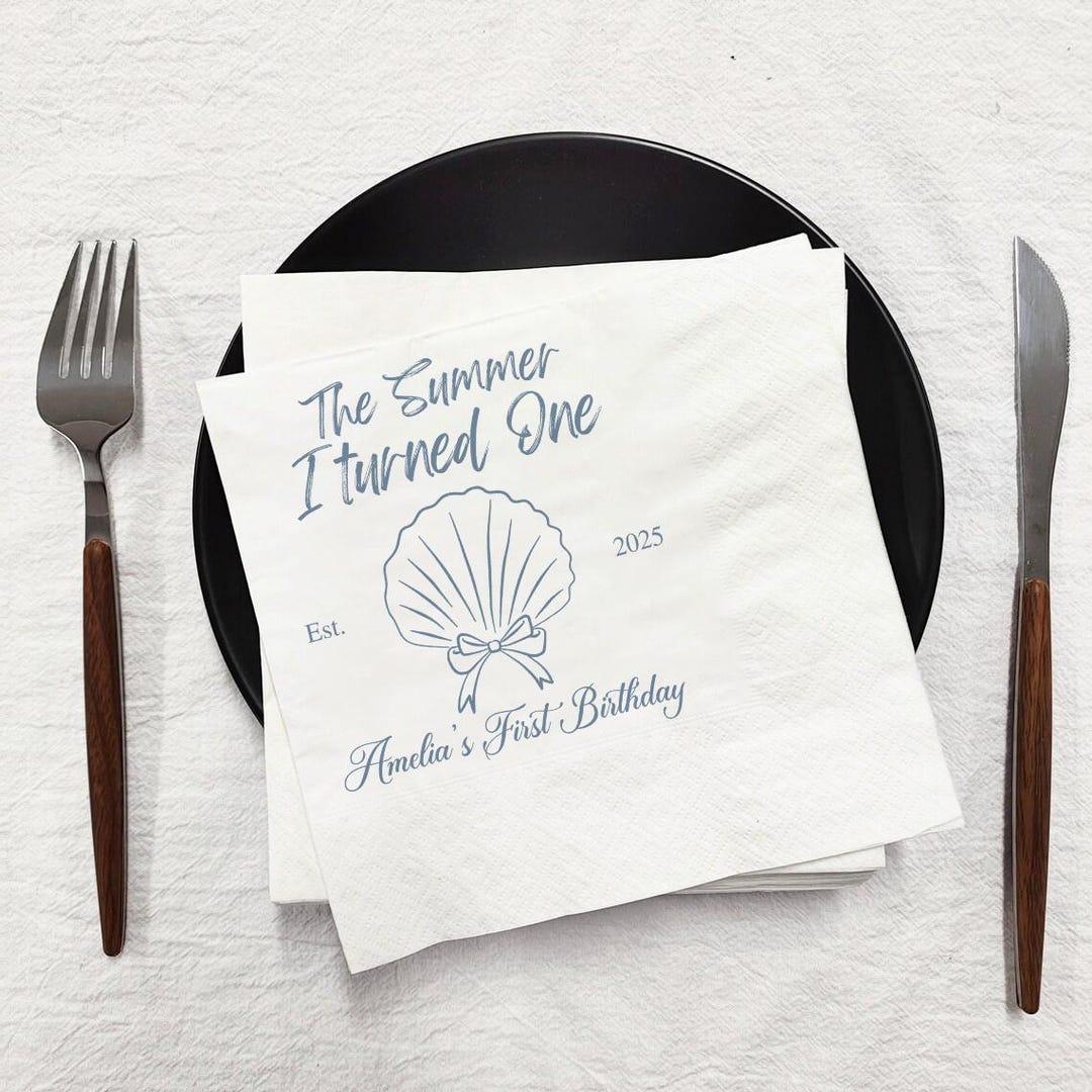 Coastal First Birthday Napkins, the Summer I Turned One, Custom Party ...