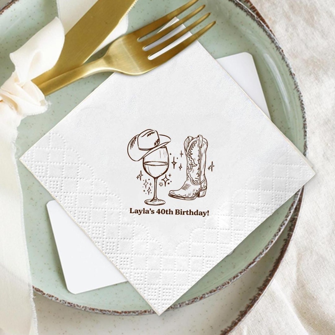 Personalized Western Birthday Napkins, Cowgirl Party Decor - Etsy