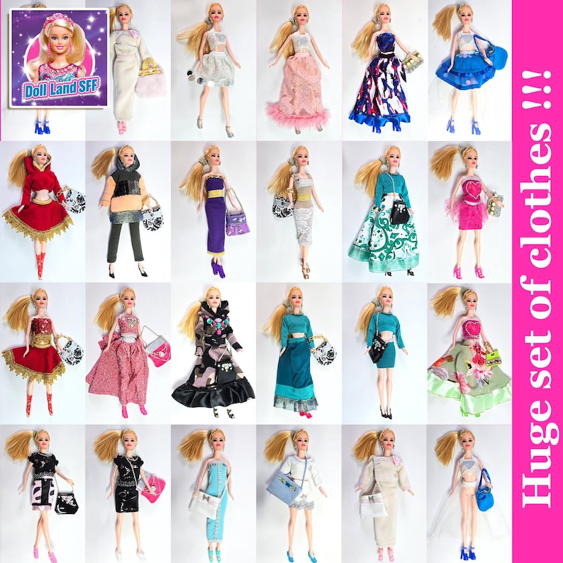 Large Doll Clothes Set 11-12 Inch, 34 Items of Clothing, Costume Set ...