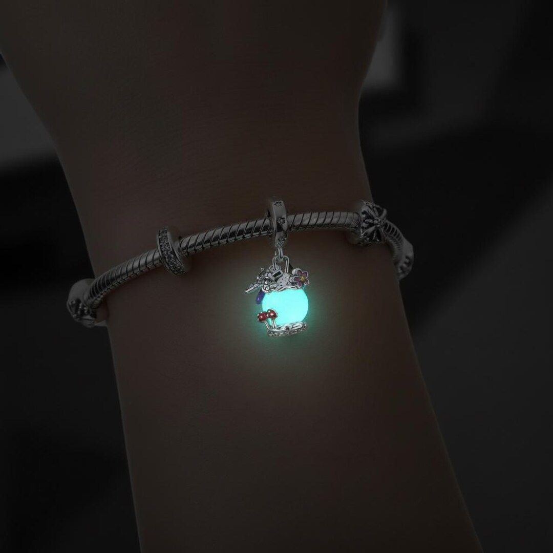 Glow in the Dark Ocean and Nature Charm: 925 Sterling Silver Bracelet ...