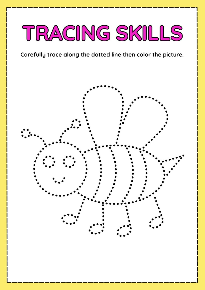 Spring Tracing Coloring Book - Etsy