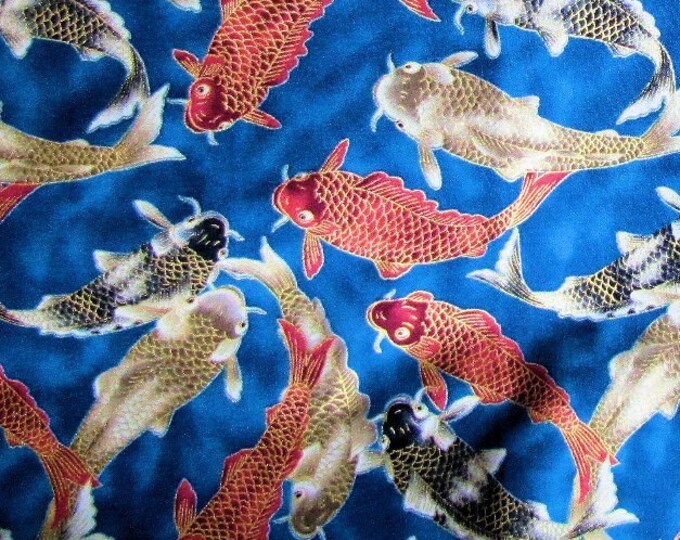 Ten Yards of Koi Fish Fabric by Kona Bay - Etsy