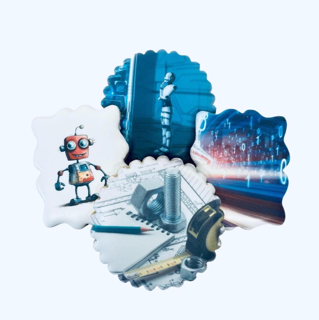 Robotics Cookies – STEM Sugar Cookies, Robot Lover Gift Box, Science ...