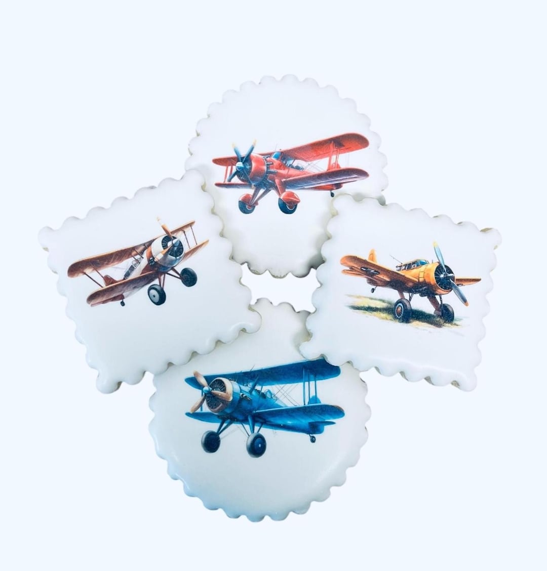 Vintage Airplane Cookies – Retro Plane Sugar Cookies, Aviation Gift Box ...