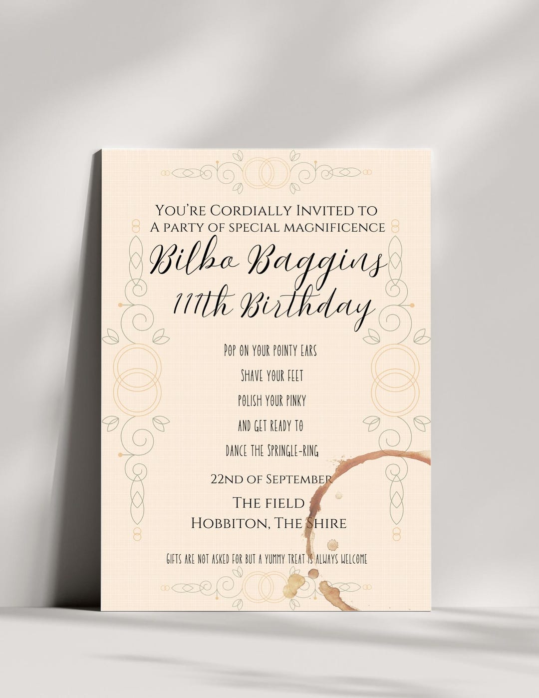 Fantasy/hobbit Inspired Downloadable Invitation Template - Etsy