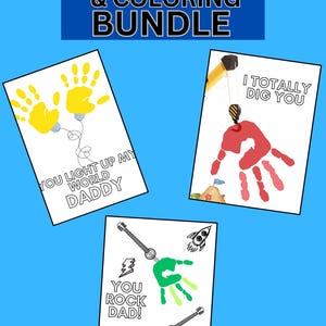 Father’s Day Handprint Craft Bundle, Printable Keepsake Art, Father's ...