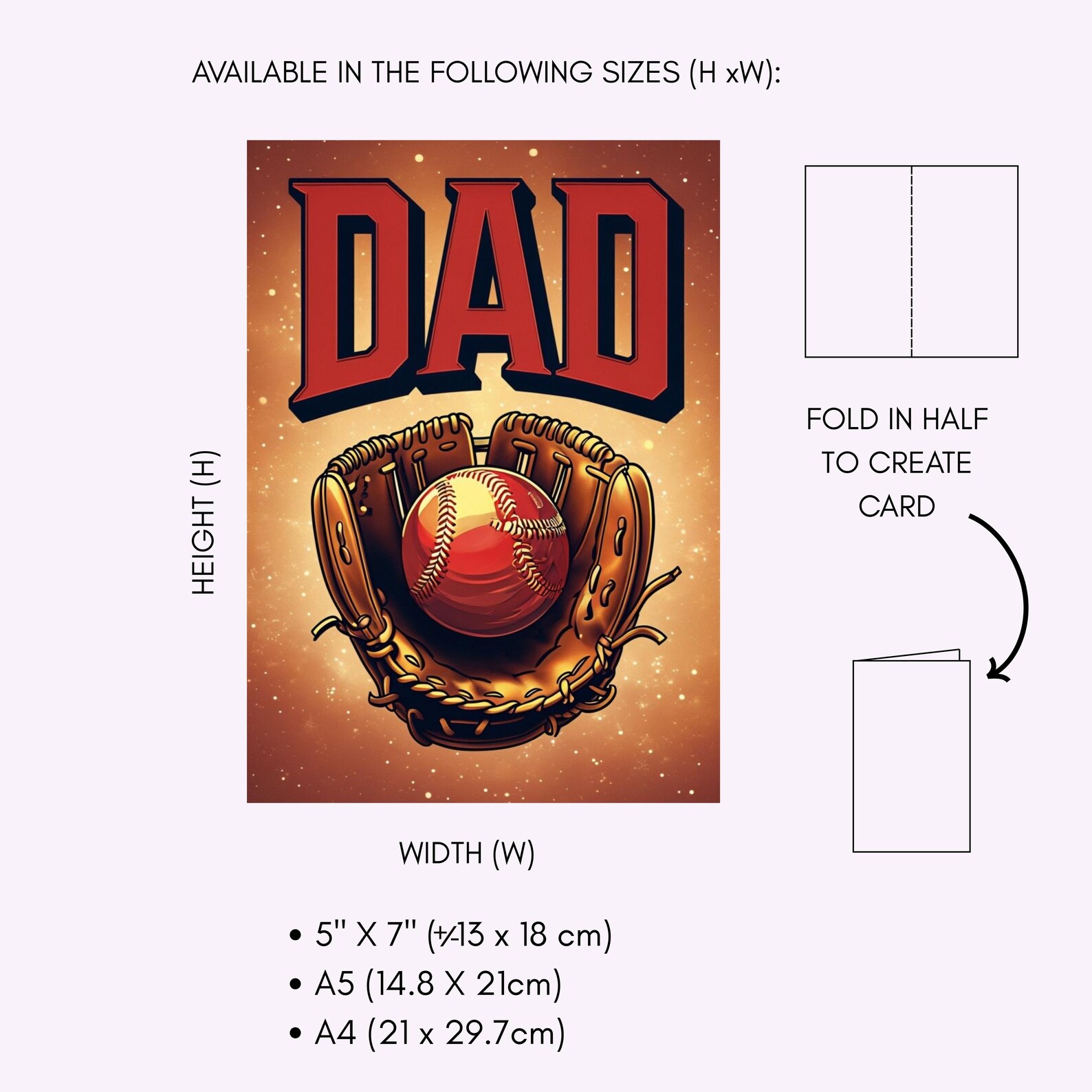 Father's Day Gift Card, Baseball Dad Greeting Card, Gift for Dad ...