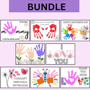 Mother’s Day Handprint Craft Bundle, Printable Keepsake Art, DIY Mother ...