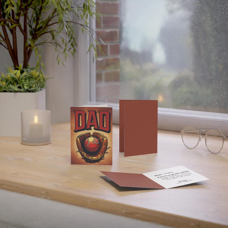 Father's Day Gift Card, Baseball Dad Greeting Card, Gift for Dad ...