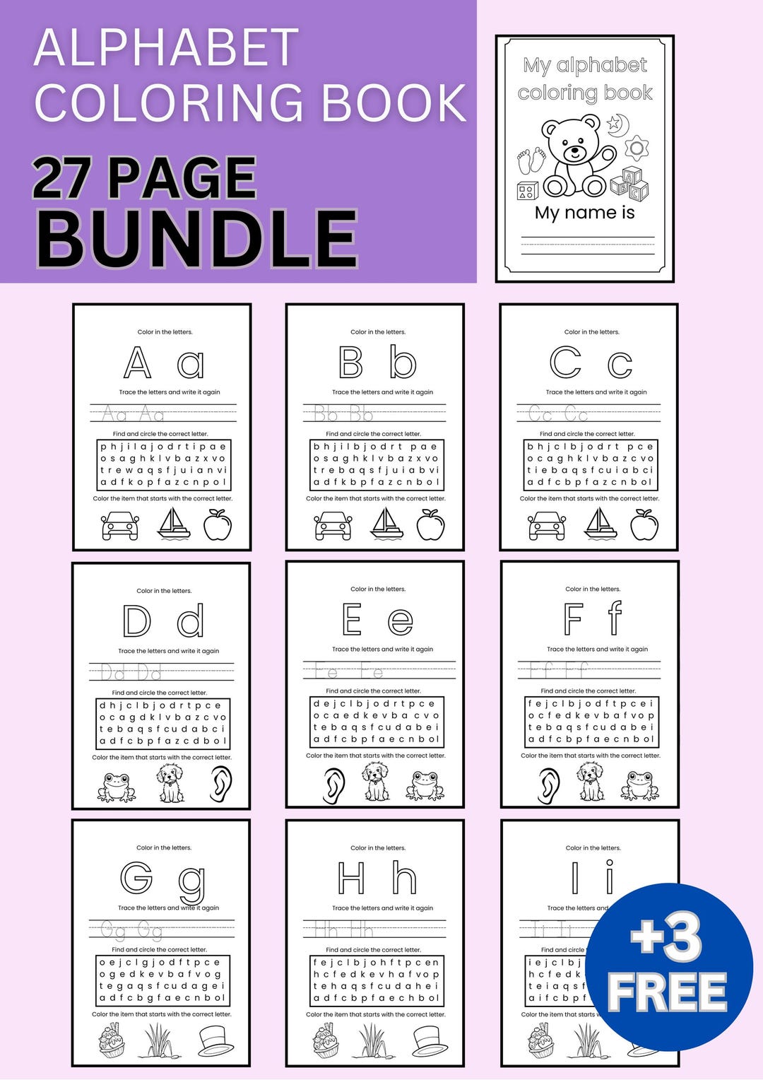 Coloring Alphabet Book | Baby's First ABC Book | Printable Coloring ...