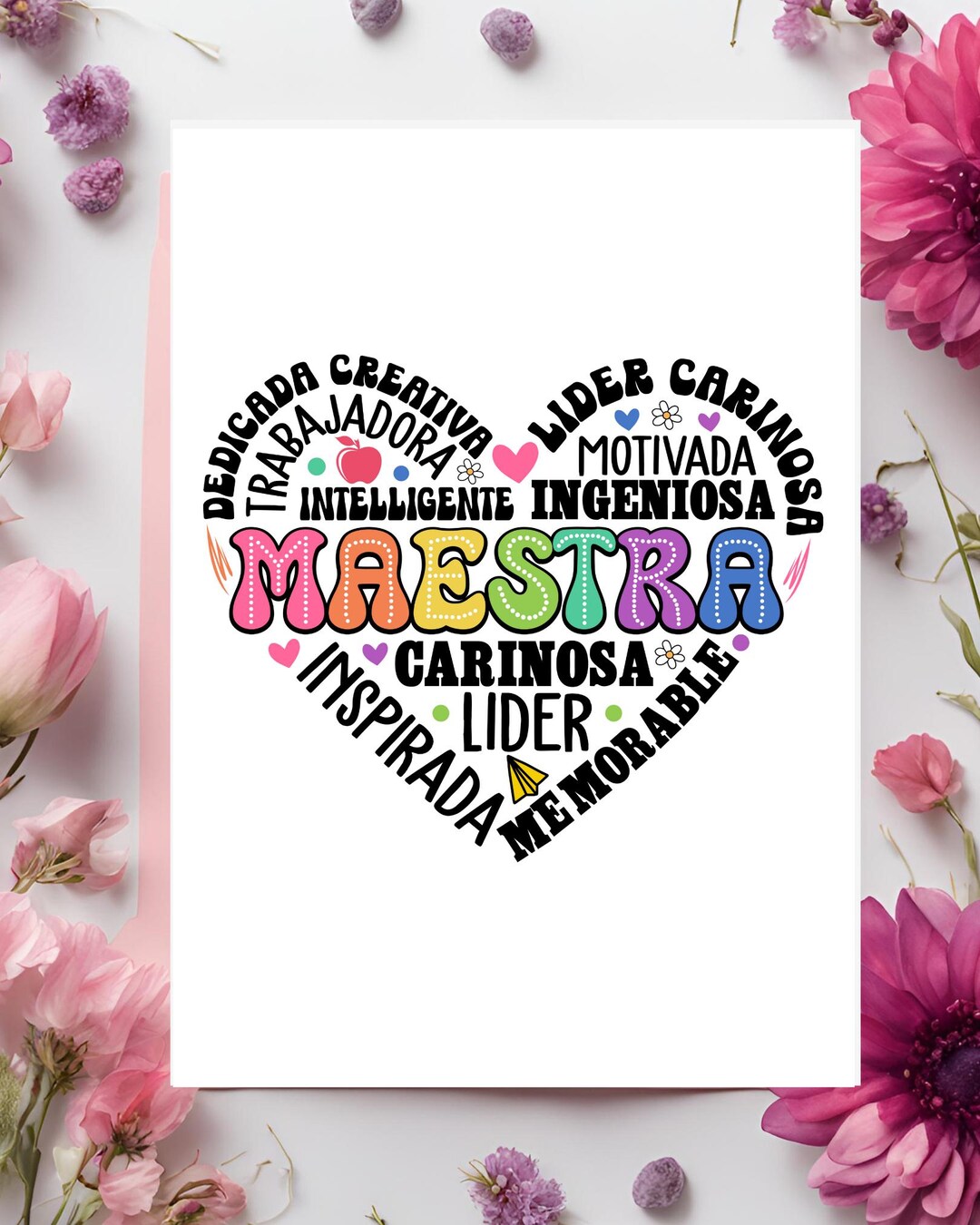 Spanish Printable Teacher Thank You Card | 5x7" Folded | Digital ...