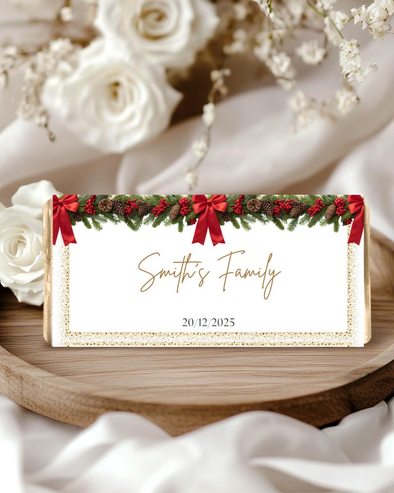 Christmas Candy Bar Wrapper Template: Gold Sparkle, 4x6 (editable Canva ...