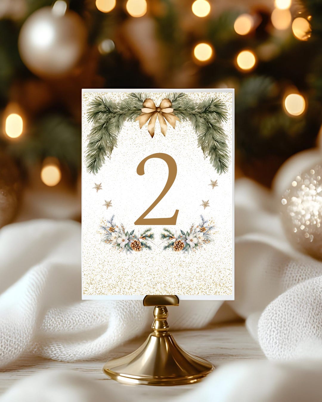 Christmas Table Number Template | Winter Holiday Party Decor (5x7 In ...