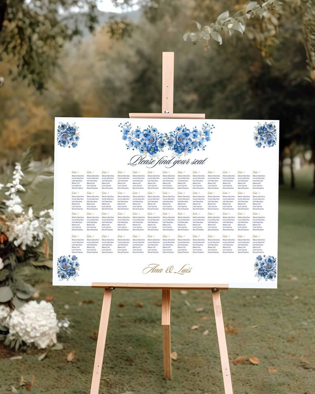 Editable Wedding Seating Chart • Canva Template A1/A2 + Inch Sizes ...