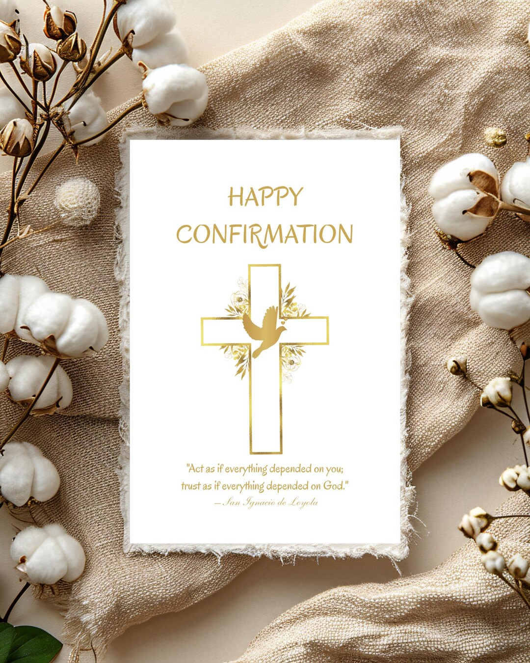 Printable Confirmation Card – Catholic Quote, Unisex Design (A4 Folded ...