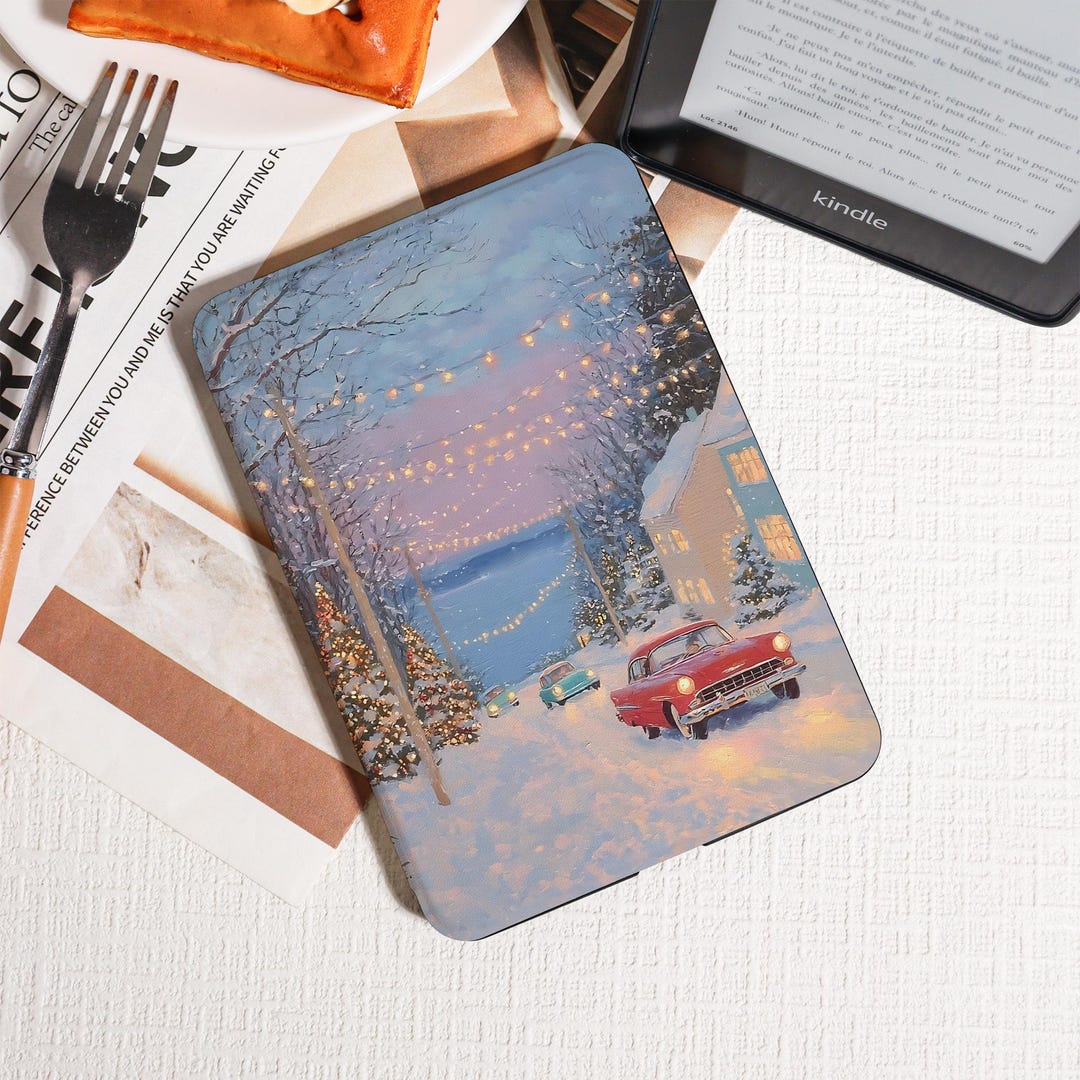 Christmas Snowy Street With Cars Kindle Case,kindle Paperwhite 2025 ...