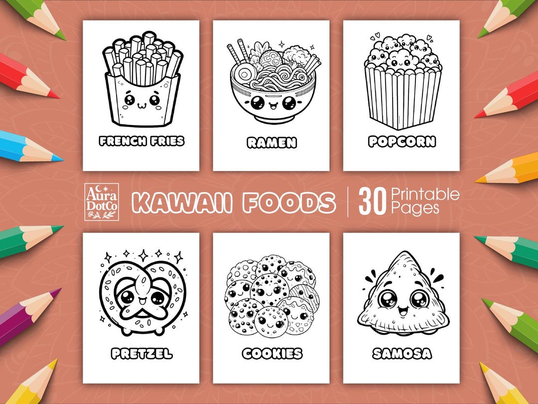 30 Kawaii Foods Coloring Pages | for Kids, Preschoolers, Toddlers ...