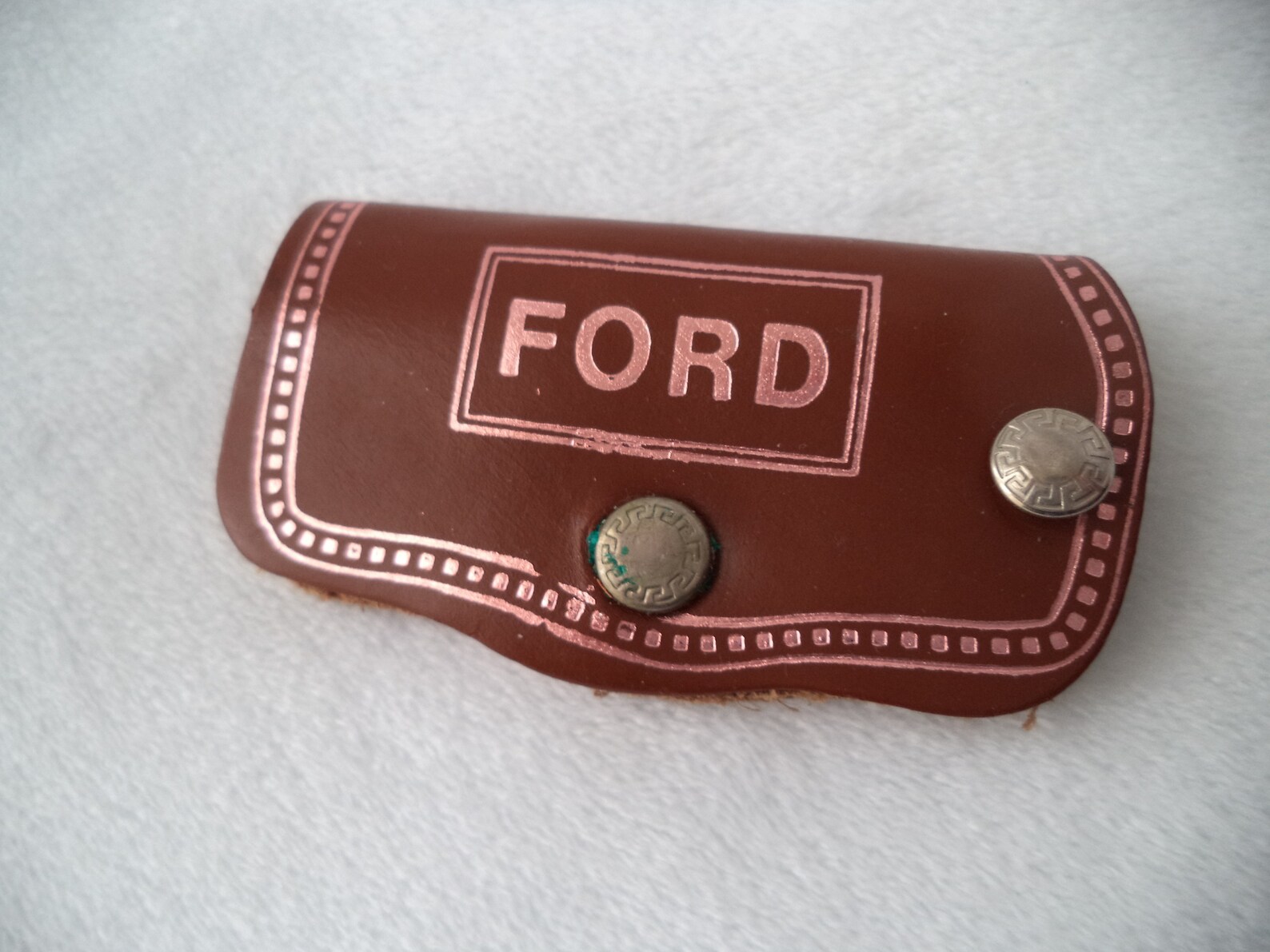 Vintage Leather Ford Key Holder Fob Keychain Keystone WV - Etsy