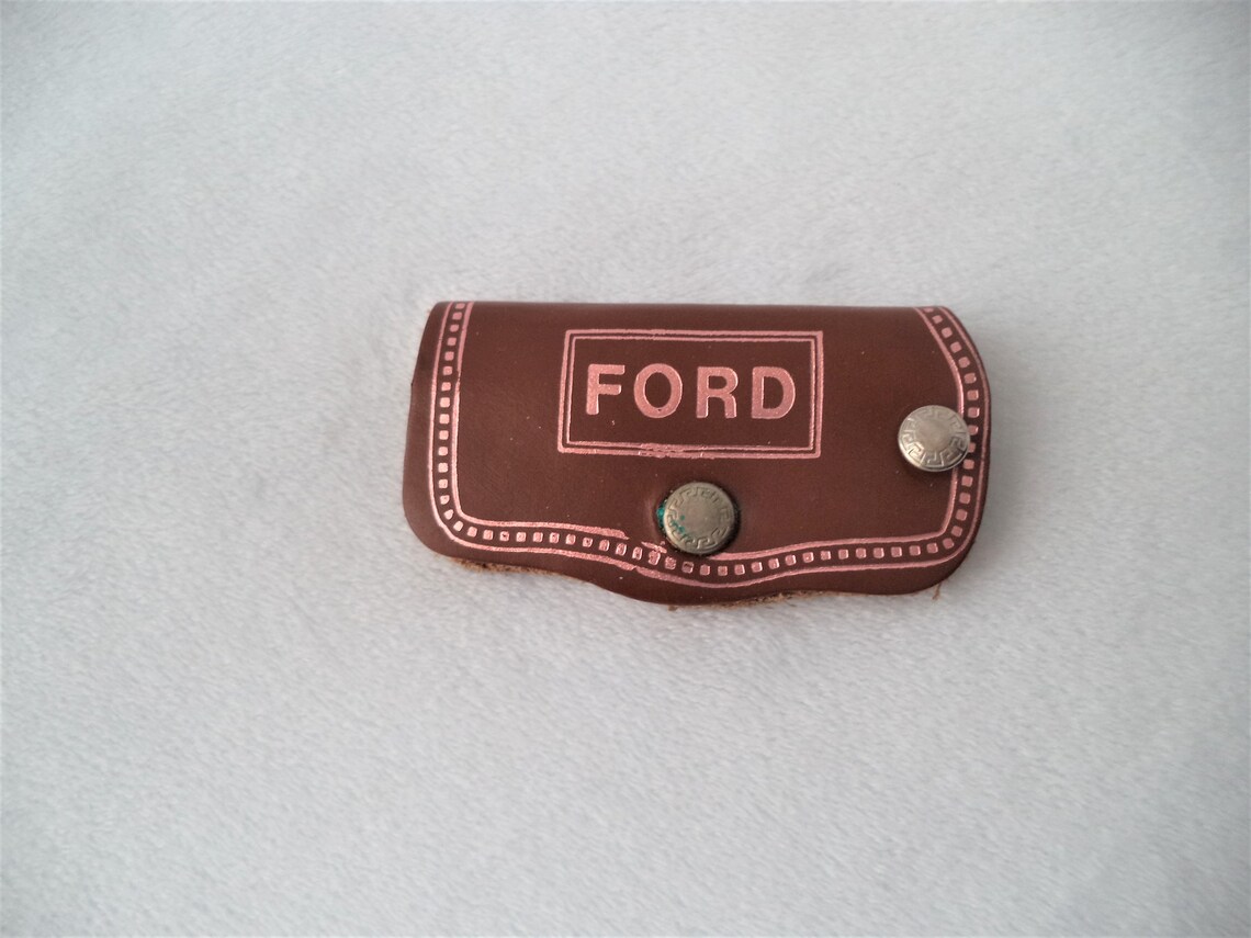 Vintage Leather Ford Key Holder Fob Keychain Keystone WV - Etsy