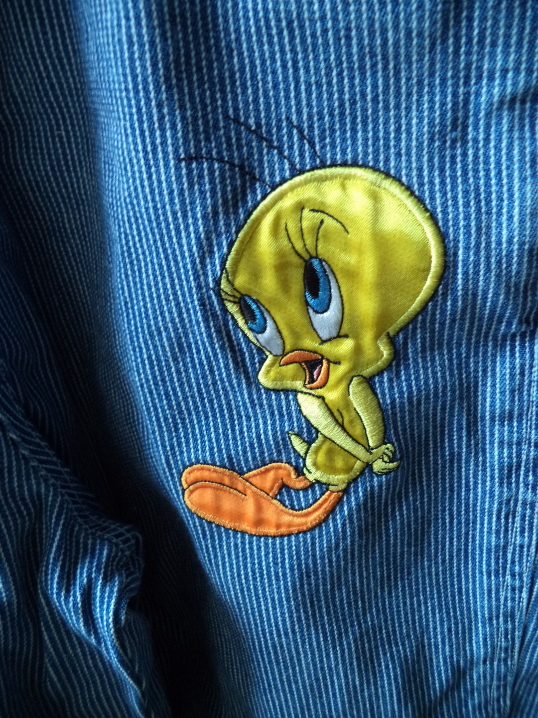 Vintage Tweety Bib Overalls Denim Girls Sz 12/womens Small Railroad ...