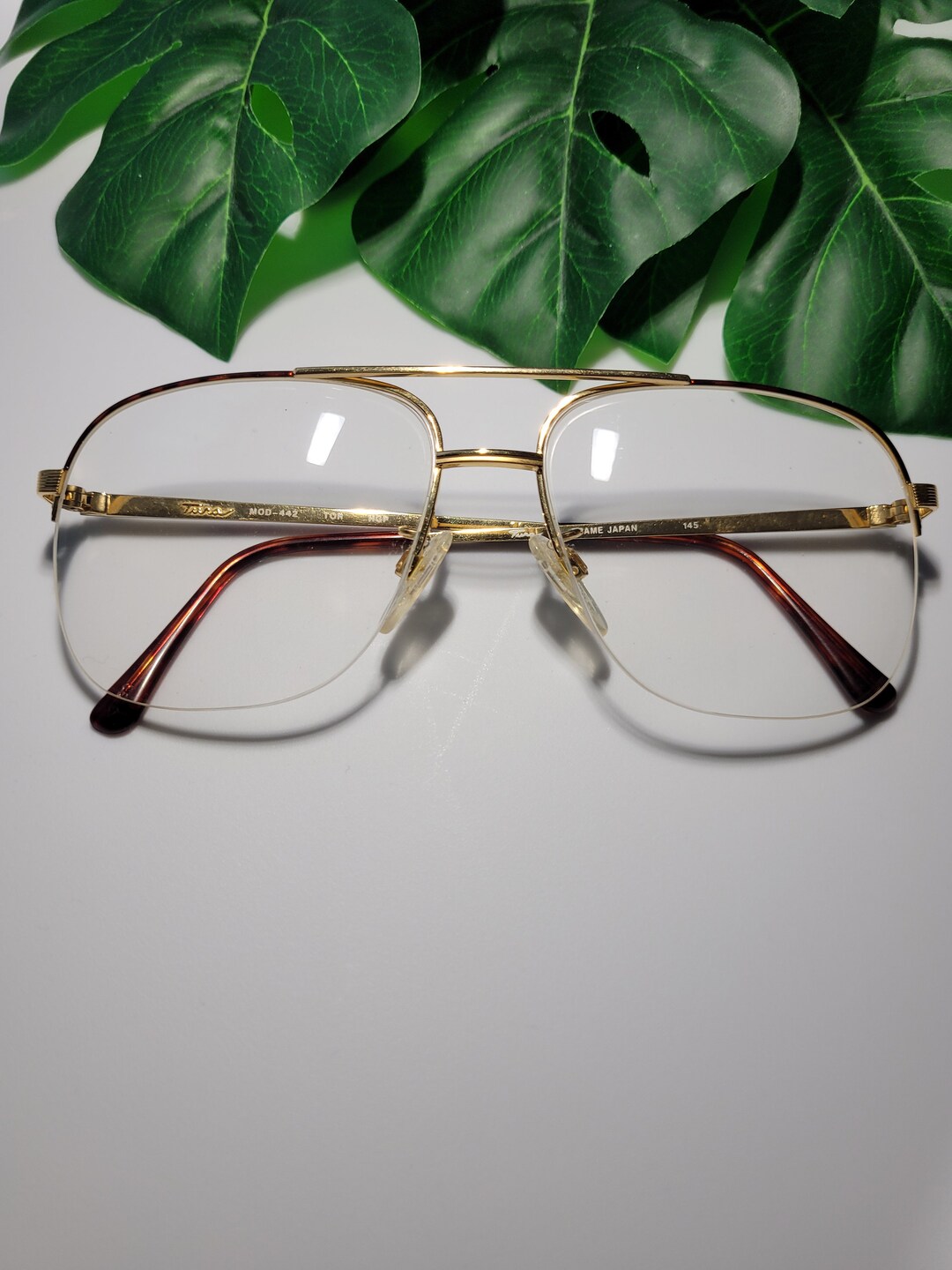 Vintage Mens Tura Aviator Eyeglasses Frames Tortoise Shell Stems Mod ...