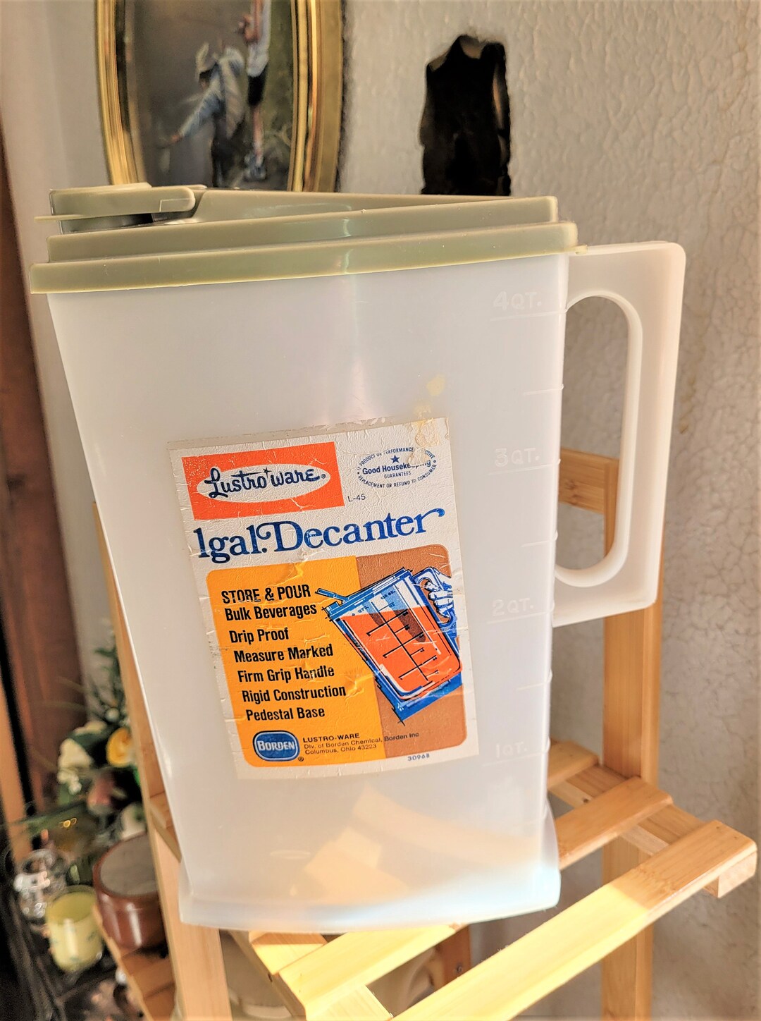 Vintage Lustro Ware 1 Gallon Decanter Pitcher Plastic Lustro-ware 50's ...