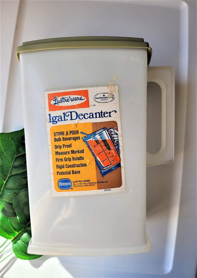 Vintage Lustro Ware 1 Gallon Decanter Pitcher Plastic Lustro-ware 50's ...