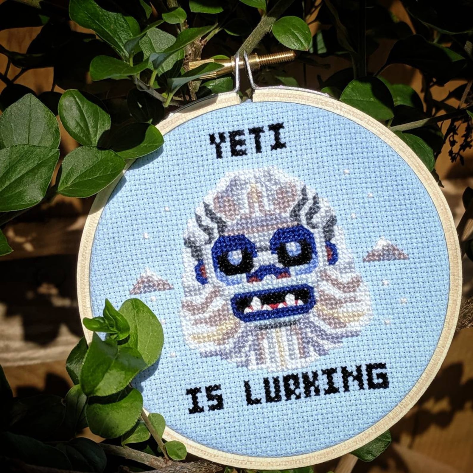 Yeti Cross Stitch Pattern PDF Cryptid Halloween Horror | Etsy