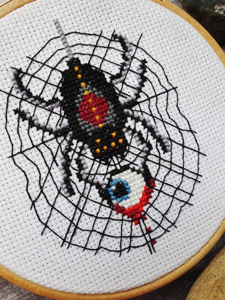 Spider Cross Stitch Pattern PDF Mini Halloween Cross Stitch | Etsy