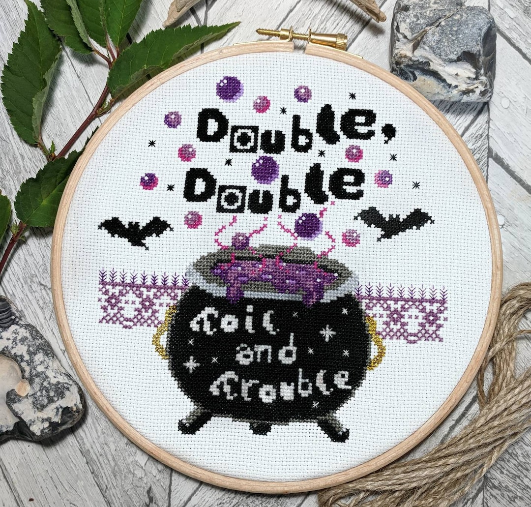 Double Double Toil and Trouble Digital Cross Stitch Pattern / - Etsy