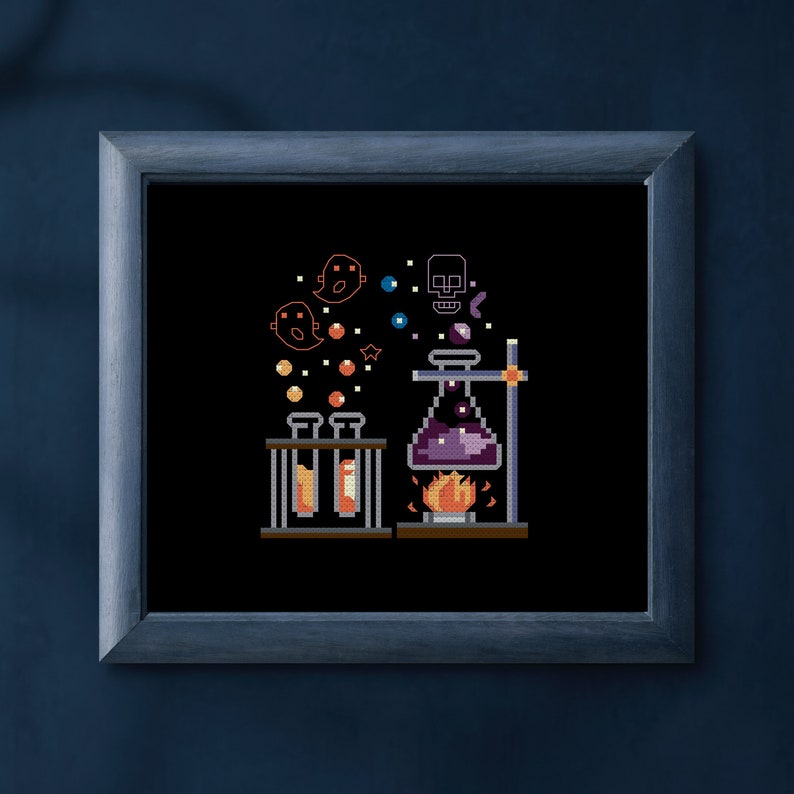 Spooky Lab Cross Stitch KIT 4 Creepy Modern Cross | Etsy