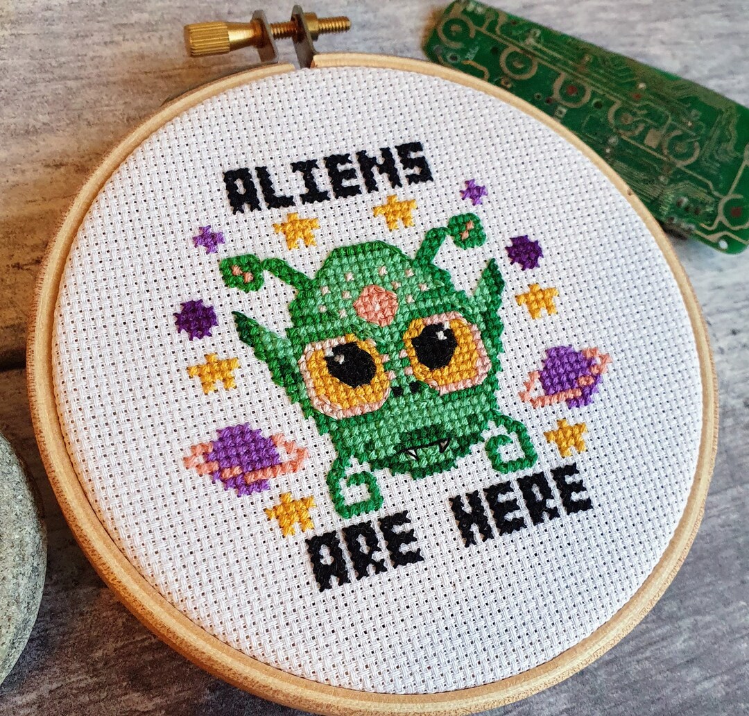 Aliens Are Here Cross Stitch Pattern: Monster Alphabet (PDF Download ...
