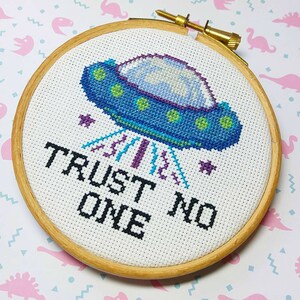 Trust No One Cross Stitch Pattern PDF - Modern Cross Stitch Pattern ...
