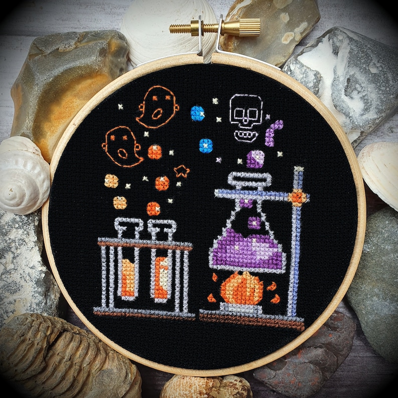 Spooky Lab Cross Stitch KIT 4 Creepy Modern Cross | Etsy