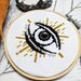 Metallic Golden Eye Cross Stitch Pattern: Modern Sampler (PDF Pattern ...