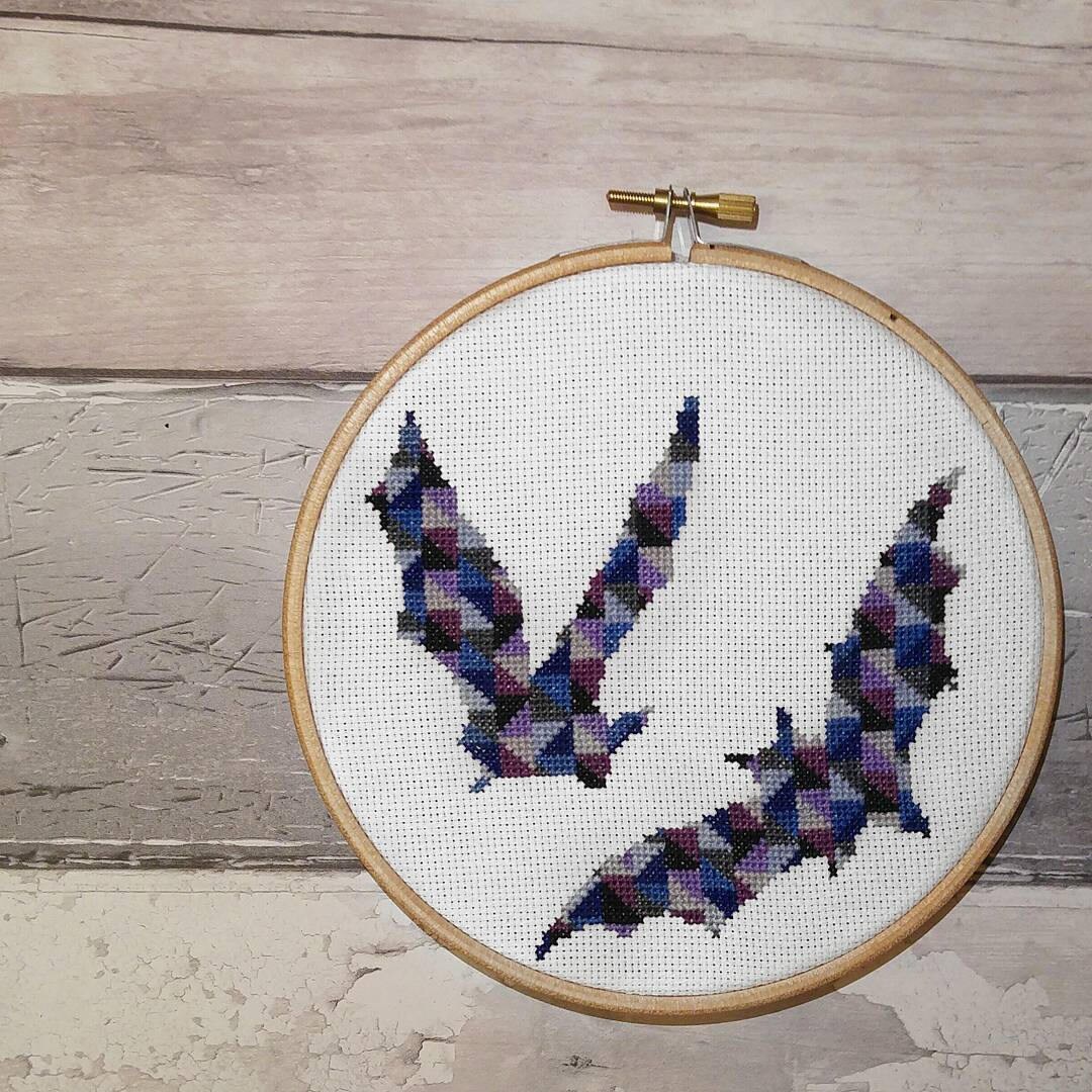Geometric Bats Cross Stitch Pattern: Modern Sampler (instant Download ...