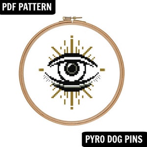 Metallic Golden Eye Cross Stitch Pattern: Modern Sampler (PDF Pattern ...
