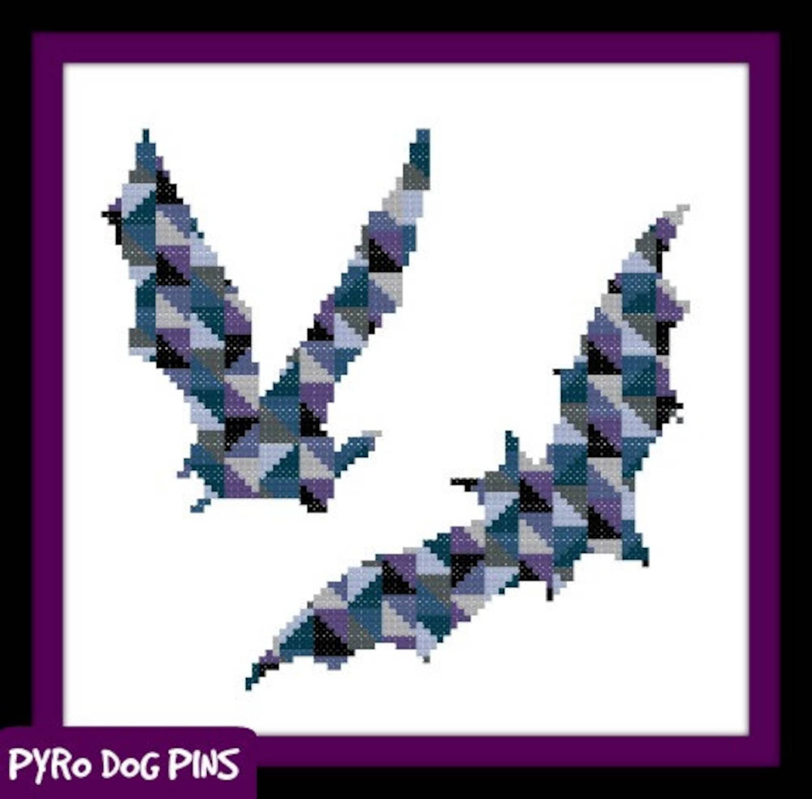 Geometric Bats Cross Stitch Pattern: Modern Sampler (instant Download ...
